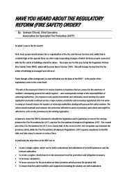 Have you heard about the regulatory reform (fire safety) order? - The ...