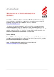 ASFP position on the use of critical steel temperatures above 650°C ...
