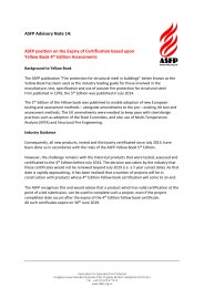 ASFP position on the expiry of certification based upon Yellow Book 4th ...