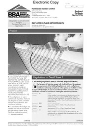 Hambleside Danelaw Limited. Insu1ator in-plane GRP rooflights - The Construction Information Service