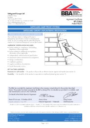 Safeguard Europe Ltd. Safeguard damp-proof systems. Safeguard Europe's ...