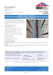 Kryton International Inc. Kryton Hydrophilic waterstops. Krytonite R ...