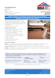 Tremco Roofing UK Ltd. Tremco Thermastic elastomeric bitumen adhesives ...