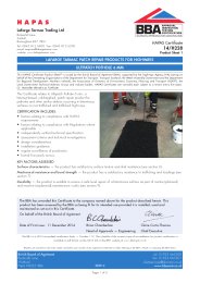 LaFarge Tarmac Trading Ltd. LaFarge Tarmac patch repair products for ...