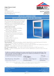 Indigo Products Limited. Spectus PVC-U window systems. Elite 70 outward ...