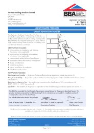 Tarmac Building Products Limited. Limelite Plaster Products. Limelite ...