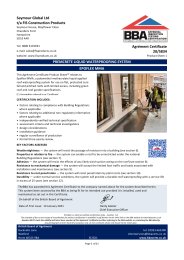 Seymour Global Ltd t/a FIS Construction Products. Premcrete liquid ...