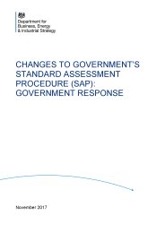 Changes to Government's Standard assessment procedure (SAP): Government ...