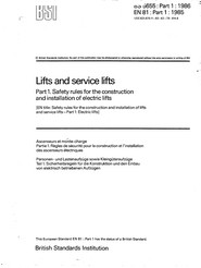 Lifts and service lifts. Safety rules for the construction and installation of electric lifts ...