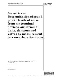 Acoustics - determination of sound power levels of noise from air-terminal devices, air-terminal ...