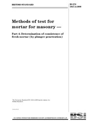 Methods of test for mortar for masonry. Determination of consistence of ...