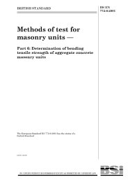 Methods of test for masonry units. Determination of bending tensile ...