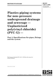 Plastics piping systems for non-pressure underground drainage and ...