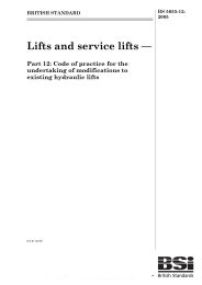 Lifts and service lifts. Code of practice for the undertaking of ...