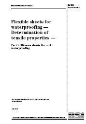 Flexible sheets for waterproofing. Determination of tensile properties. Bitumen sheets for roof ...