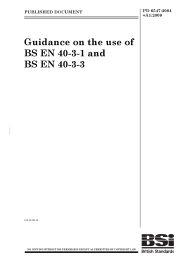 Guidance on the use of BS EN 40-3.1 and BS EN 40-3.3 (+A1:2009 ...