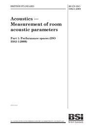 Acoustics - Measurement of room acoustic parameters. Performance spaces (ISO 3382-1:2009) - The ...