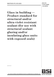Glass in building - Product standard for structural and/or ultra-violet resistant sealant (for ...