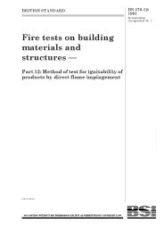 Fire tests on building materials and structures. Method of test for ...
