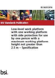 Low-level work platform with one working platform with side protection ...