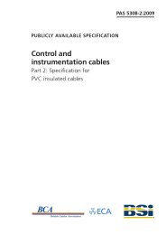 Control and instrumentation cables. Specification for PVC insulated ...