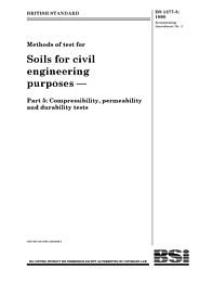 Methods of test for soils for engineering purposes. Compressibility ...