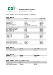 CAI cable certification scheme - The Construction Information Service