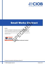 Small works contract - The Construction Information Service