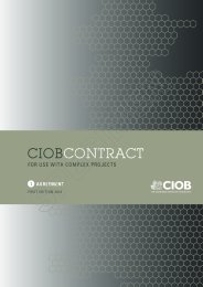 CIOB contract for use with complex projects. Agreement - The ...