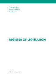 Construction environmental manual. Section 03: Register of legislation ...