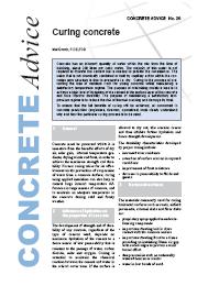 Curing concrete - The Construction Information Service