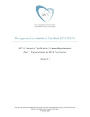 Microgeneration installation standard: MCS contractor certification ...