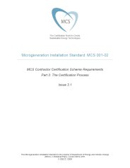Microgeneration installation standard: MCS contractor certification scheme requirements. Part 2 ...
