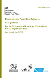 Environmental permitting guidance - core guidance. For the ...