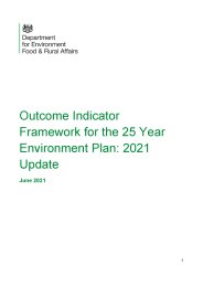 Outcome indicator framework for the 25 year environment plan: 2021 ...