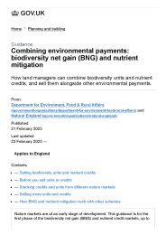 Combining environmental payments: biodiversity net gain (BNG) and ...
