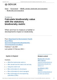 Calculate biodiversity value using the biodiversity metric - The ...
