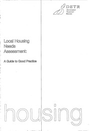 Local housing needs assessment: a guide to good practice - The ...