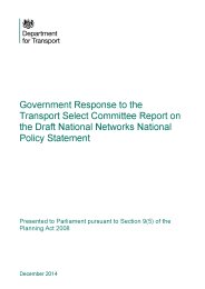 Government response to the Transport Select Committee report on the ...