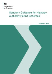 Statutory guidance for highway authority permit schemes - The ...