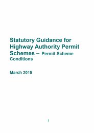 Statutory guidance for highway authority permit schemes - permit scheme ...