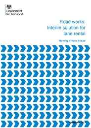 Road works: interim solution for lane rental. Moving Britain ahead ...