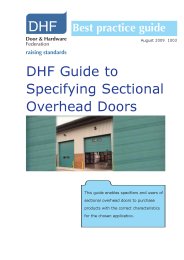 DHF guide to specifying sectional overhead doors - The Construction ...