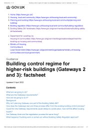 Guidance. Building control regime for higher-risk buildings (Gateways 2 ...