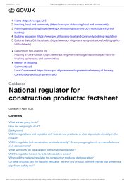 Guidance. National regulator for construction products factsheet - The ...