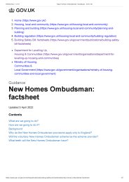 Guidance. New homes ombudsman factsheet - The Construction Information Service