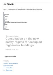 Consultation on the new safety regime for occupied higher-risk ...