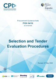 Selection and tender evaluation procedures - The Construction ...