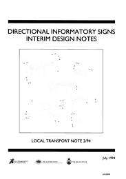 Directional informatory signs - Interim design notes - The Construction ...