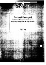 Products standards: Electrical equipment (implementing the low voltage ...